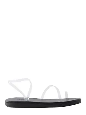 ANCIENT GREEK SANDALS Round-toe Flat Sandals With Pvc Straps - Clear