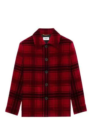 SAINT LAURENT Saint Laurent Button-Up Plaid Jacket
