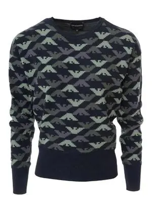 Emporio Armani Logo Jacquard Pullover - Black