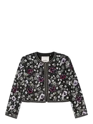 Isabel Marant Étoile Aurely Floral Sequin Jacket - Black