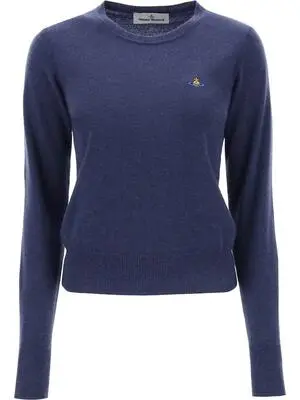 VIVIENNE WESTWOOD Orb Embroidered Crewneck Jumper - Blue