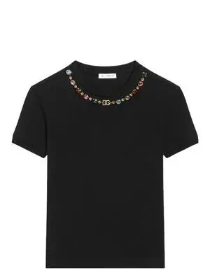 DOLCE & GABBANA Dolce & Gabbana Jewel-Embellished Crewneck T-Shirt