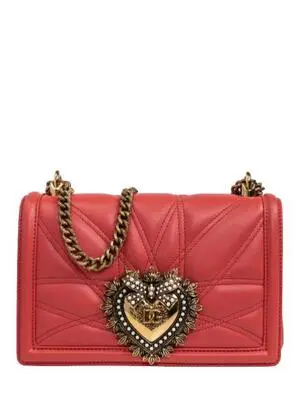 Dolce & Gabbana Dolce & Gabbana Devotion Shoulder Bag With Logo Plaque Red