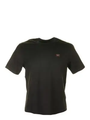 PAUL  SHARK Paul Shark Logo Patch Crewneck T-shirt - Black