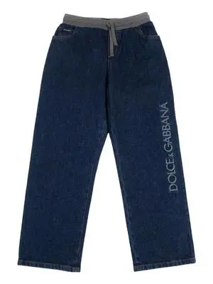 Dolce & Gabbana Drawstring Waistband Jeans - Black