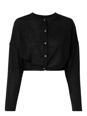Khaite Long-sleeved Cardigan With Toggle Buttons - Black