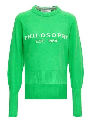 Philosophy Di Lorenzo Serafini Intarsia-knit Logo Pullover - Green