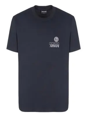Giorgio Armani Navy Blue Short-sleeved T-shirt - Black