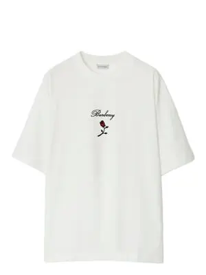 Burberry Burberry Floral Embroidered Crewneck T-shirt Rain