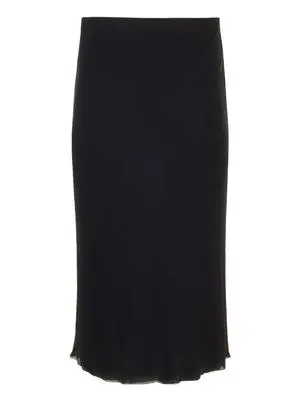 KHAITE Khaite Fine-Ribbed Midi Skirt With Raw Edge Hem