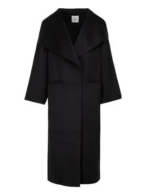 TOTEME Side-slit Draped Coat - Black