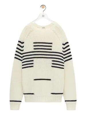 Loewe Striped Knitted Jumper - White/navy Blue