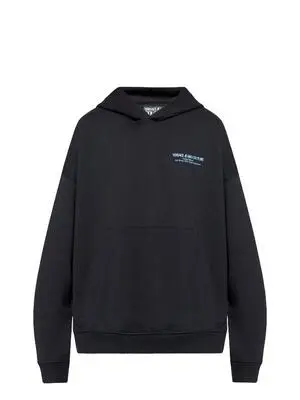 Versace Logo Printed Hoodie - Black