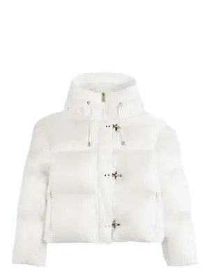 FAY Hooded Down Jacket With Drawstring And Concealed Zip - White