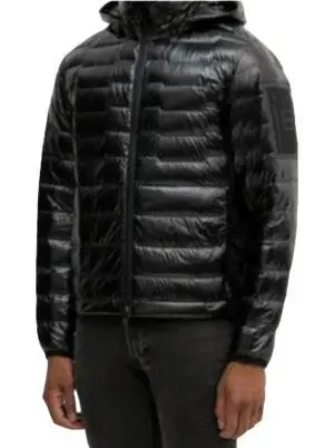 Hugo Boss Hooded Quilted Zip Jacket - Black