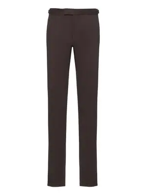 Zegna Gabardine Weave Trousers - Brown