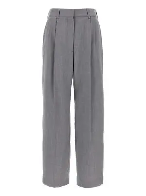 BLAZÉ MILANO High-waisted Pleat Detail Trousers - Gray