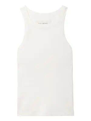 NILI LOTAN Crew Neck Sleeveless Vest - White