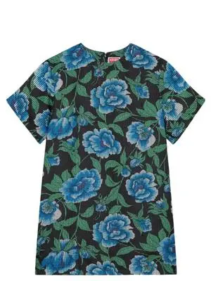 KENZO Kenzo "Peonies" Floral Pattern Short Sleeve T-Shirt Dress