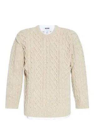 Moschino Cable-knit Virgin Wool Sweater - Cream