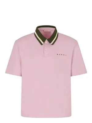 Marni Piqué Striped Polo Shirt - Quarz