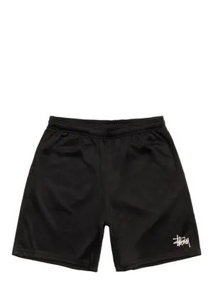 StÜssy Elastic Waist Shorts With Logo Detail - Black