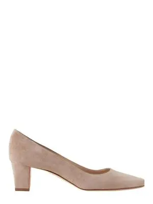Manolo Blahnik Suede Pumps - Neutral Color