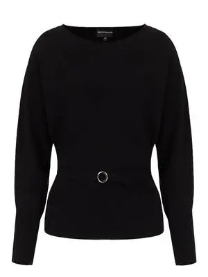 Emporio Armani Logo Jacquard Pullover - Black