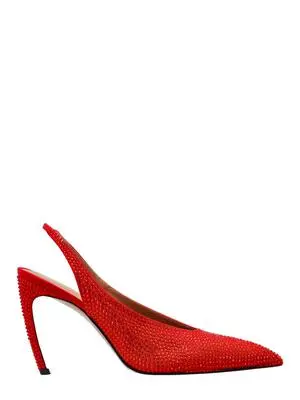 Attico The Viper Slingback Pumps - Red