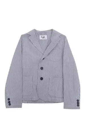 IL GUFO Il Gufo Single-Breasted Striped Blazer Gray