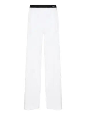 Prada Logo Wide-leg Trousers - White