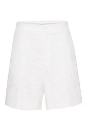 Valentino Garavani Wide-leg Bermuda Shorts - White