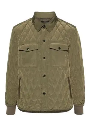 TOM FORD Quilted Cotton Suit Jacket - Green