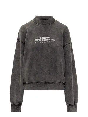 Off-White Logo Printed Long-sleeved Sweatshirt - Black