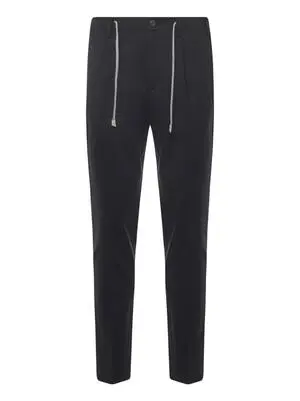 Eleventy Drawstring Tapered Pants - Black