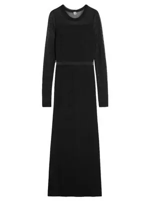 TOTEME Semi-sheer Fine-knit Maxi Dress - Black