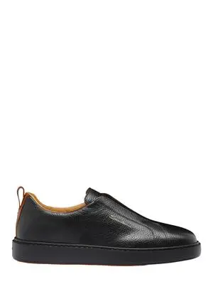 Santoni Logo Printed Slip-on Sneaker - Black