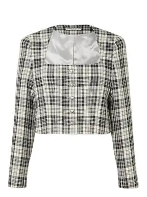 ALESSANDRA RICH Alessandra Rich Long Sleeve Plaid Casual Jacket