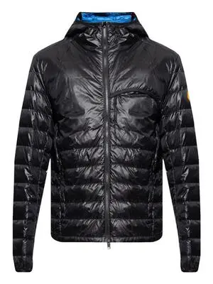 Moncler Hooded Padded Down Jacket With Rope Detail - Black