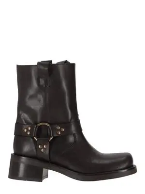 P.a.r.o.s.h Square Toe Ankle Boots - Black
