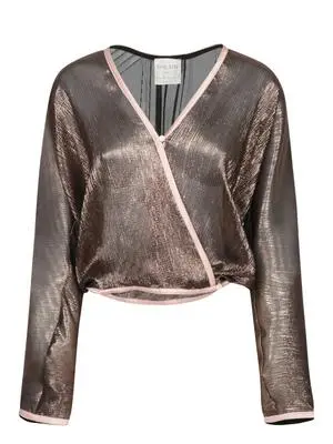 FORTE_FORTE Kimono-style V-neck Long Sleeve Top - Multicolor