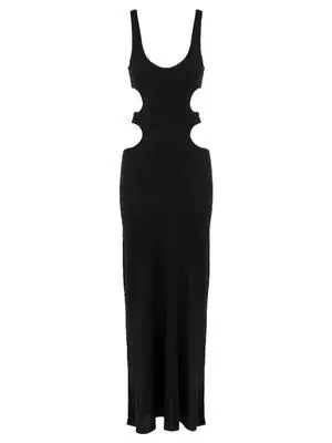 Chloé Crinkled-effect Cut-out Maxi Dress - Black