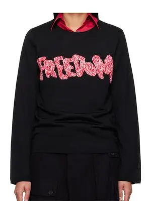 Comme Des Garçons Freedom" Pullover - Black
