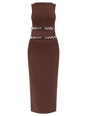 Cult Gaia Sleeveless Dress With Chain Detail - Red