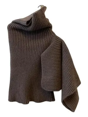 Rick Owens Ribbed Knit Turtleneck Top - Grey