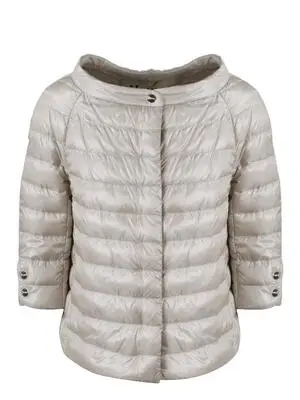 Herno Cropped Sleeve Down Jacket - White