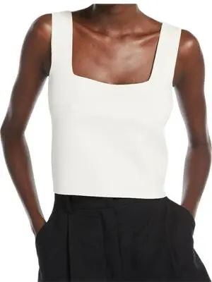 Max Mara Jacquard Viscose Crop Top - White