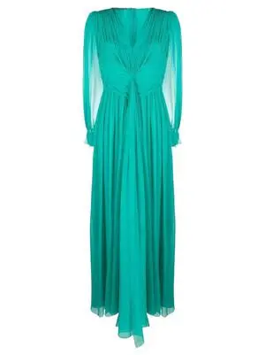 Alberta Ferretti Long Sleeve Maxi Dress - Green