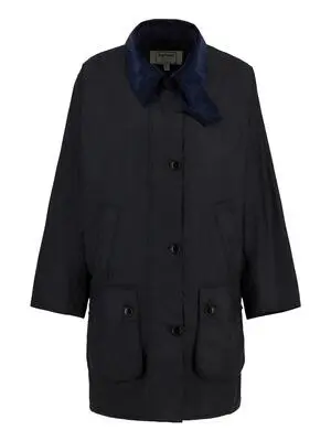 Barbour The Edit Alexa Loren Oversized Waxed Jacket - Black