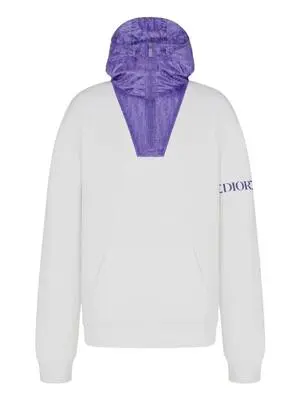 Dior Hooded Sweater With Logo Print - White